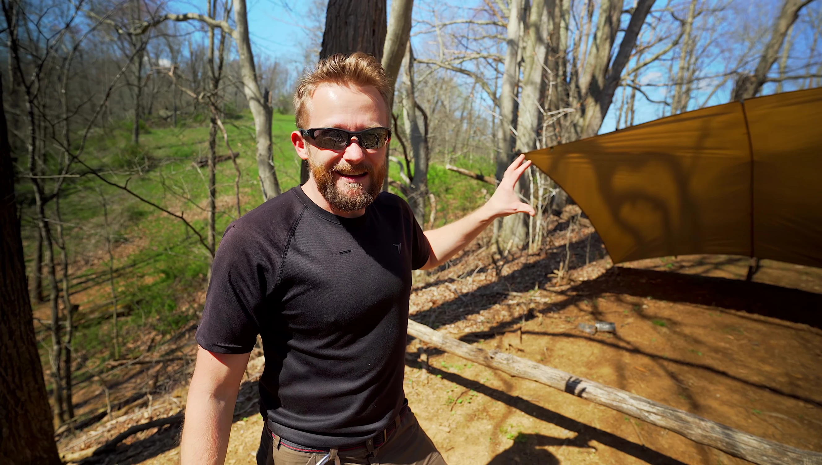 Large Bushcraft Tarp Setup: A Slanted Tarp Shelter Guide